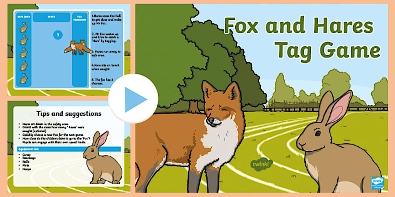 Fox and Hares Tag Game Lesson Ideas - PE Games KS1 - Twinkl