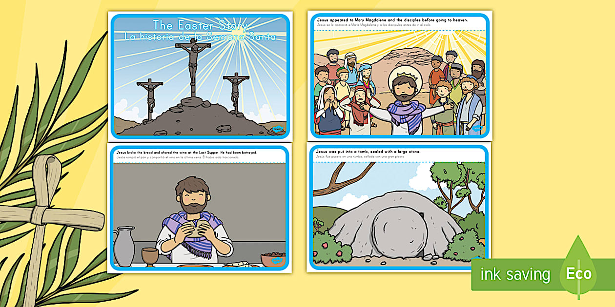 The Easter Story English/Spanish - The Easter Story - Twinkl