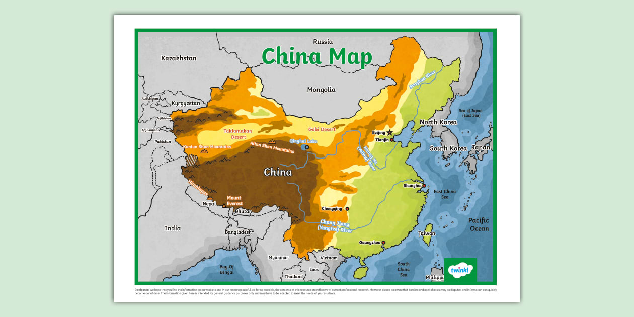 KS2 China Display Map (teacher made) - Twinkl