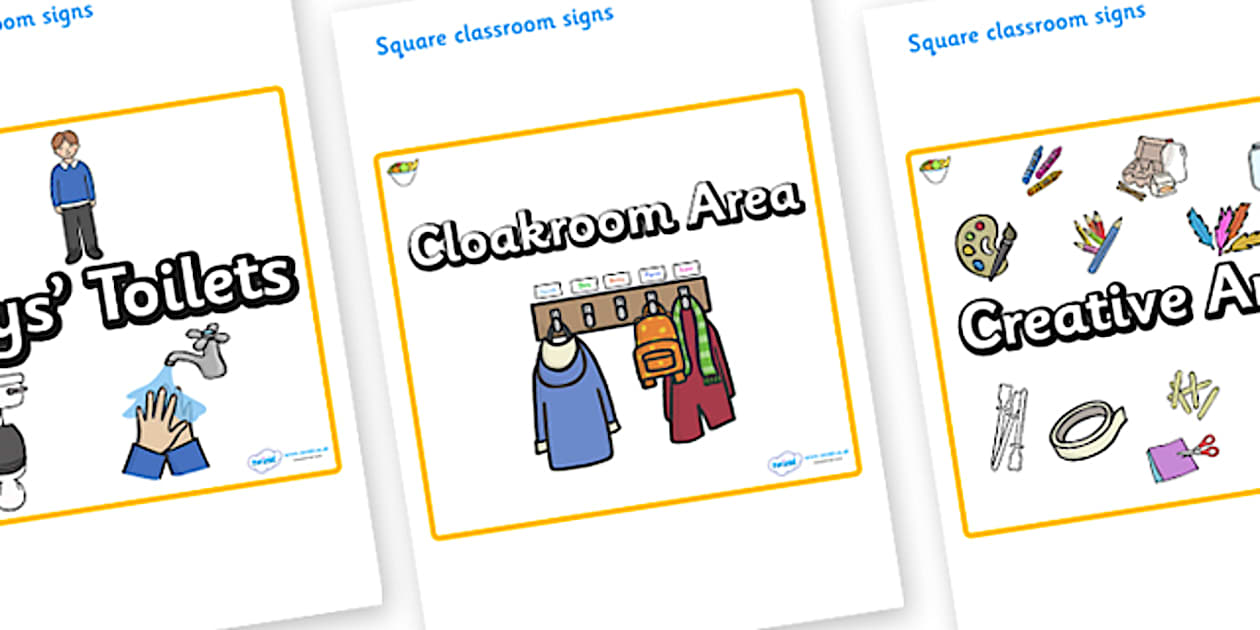 Fruit Themed Editable Square Classroom Area Signs (Plain)