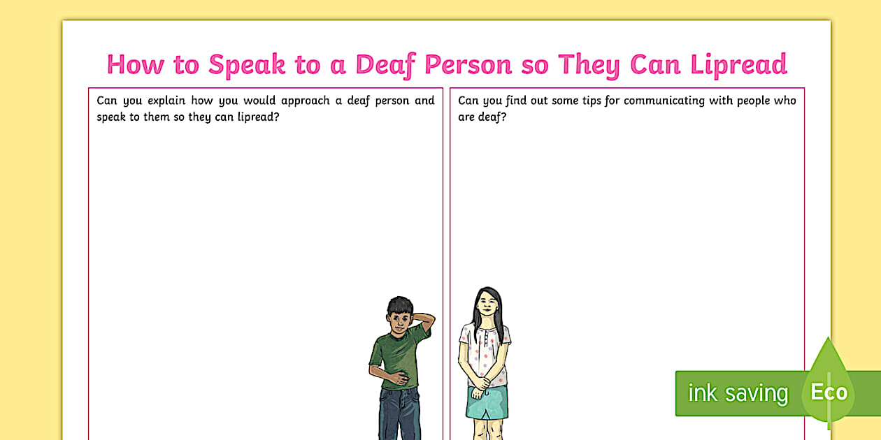 How Would You Speak to a Deaf Person so They Can Lipread Writing Template