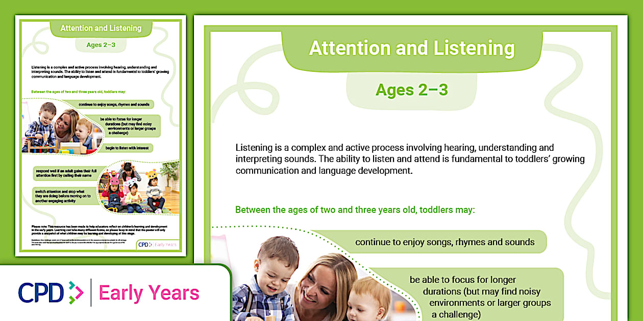 Attention and Listening (Ages 2–3) | EYFS CPD - Twinkl