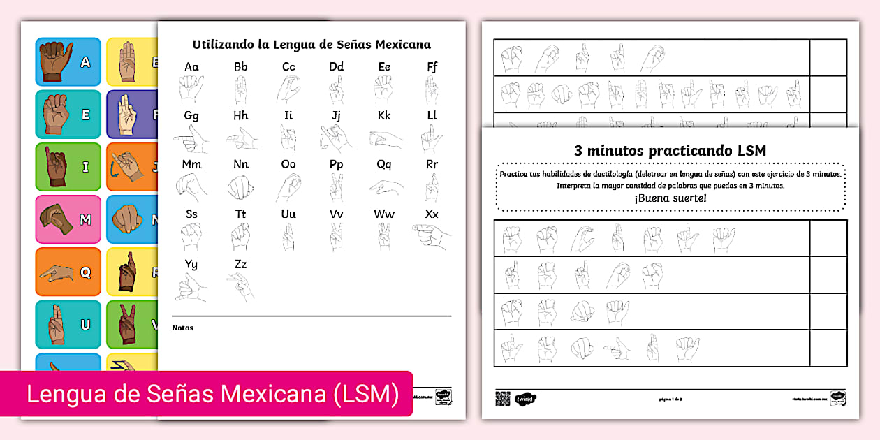 Hoja de actividad: dactilología con LSM - Twinkl