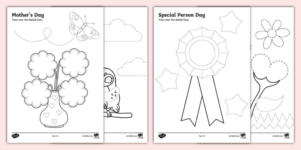 Mother's Day Tracing Activity Sheet (teacher made) - Twinkl