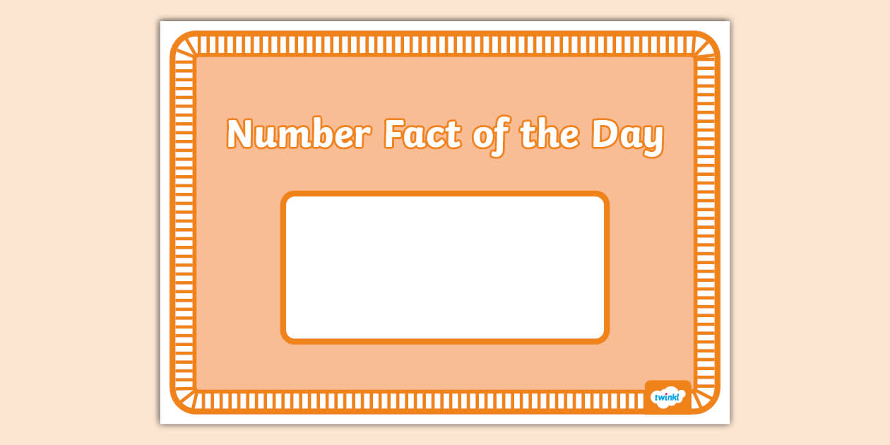 👉 Number Fact of the Day Sheet (teacher made) - Twinkl