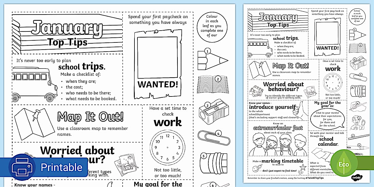 Top Tips for New Teachers - January (teacher made) - Twinkl