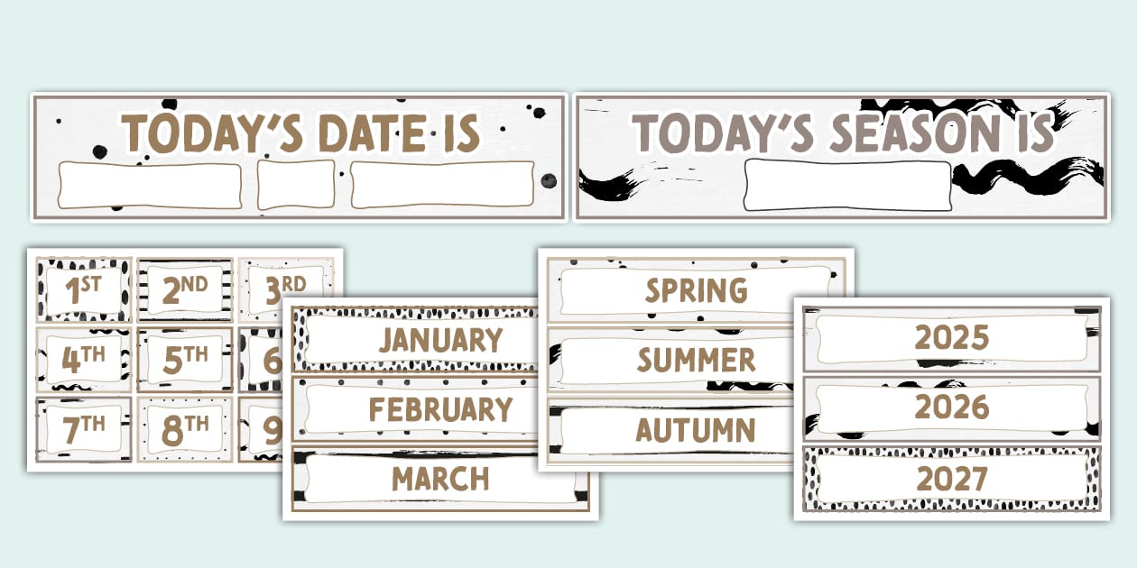 Neutral Tones Today's Date Display Pack (teacher made)