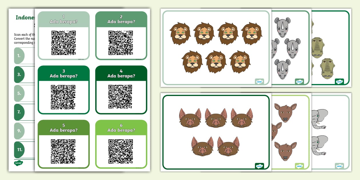 QR Code Hunt - Indonesian Numbers (teacher made) - Twinkl