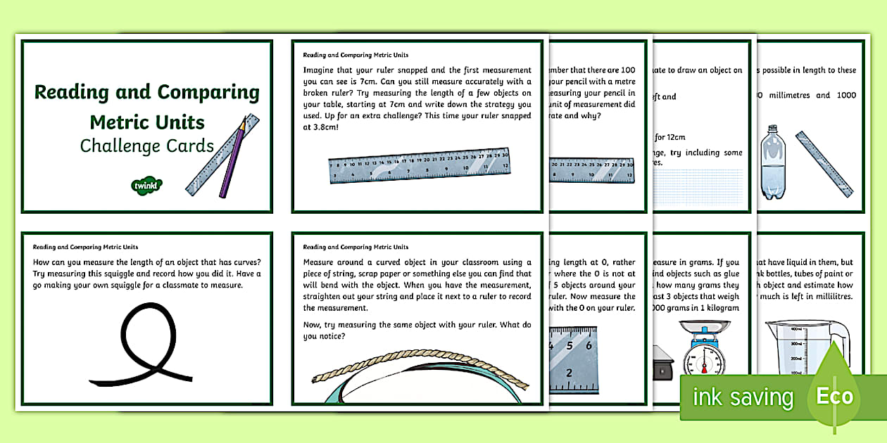 Measuring in Metric Units Open Ended Challenge Cards for NAPLAN preparation
