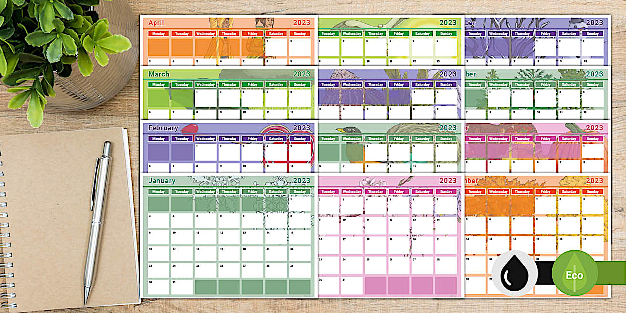 Blank Calendar Template 2023 (teacher made) - Twinkl