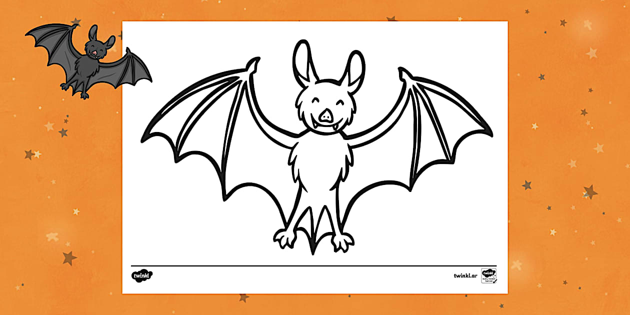 Recurso educativo: murciélago de dibujo para Halloween