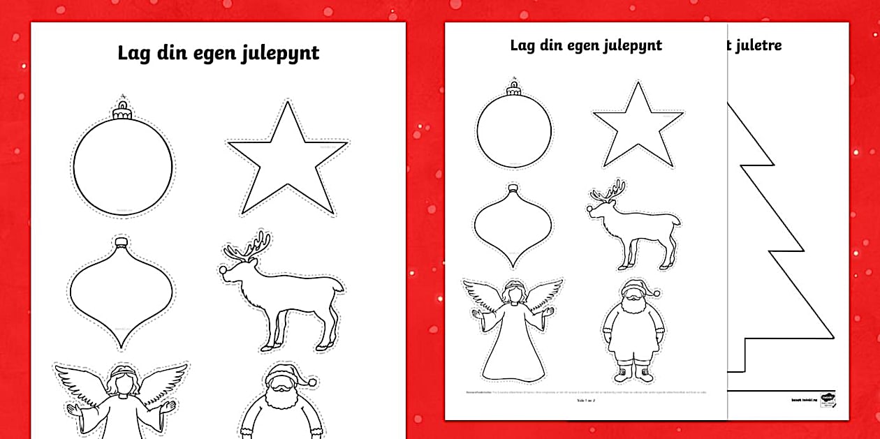 Lag din egen julepynt - Fargelegg julen - Twinkl