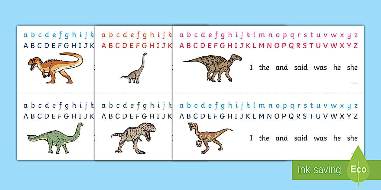 Editable Alphabet Strips (Dinosaurs) (teacher made) - Twinkl