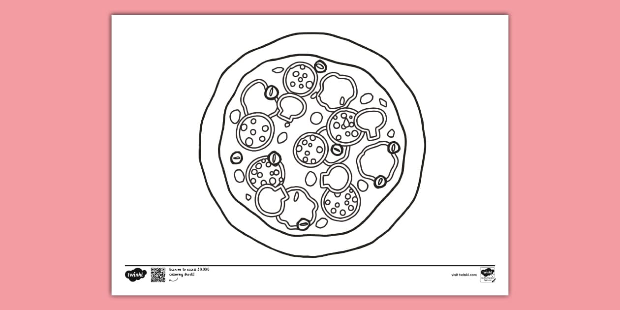Whole Pizza Colouring Sheet | Twinkl Resources - Twinkl