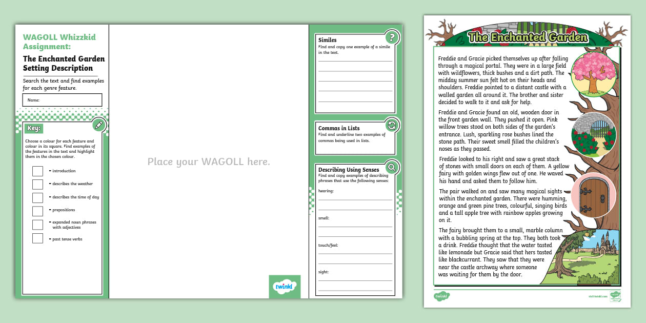 KS1 Enchanted Garden Setting Description | WAGOLL - Twinkl