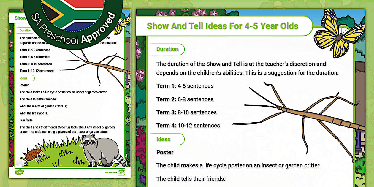 Insects And Garden Critters: Show And Tell Ideas (Ages 4-5)