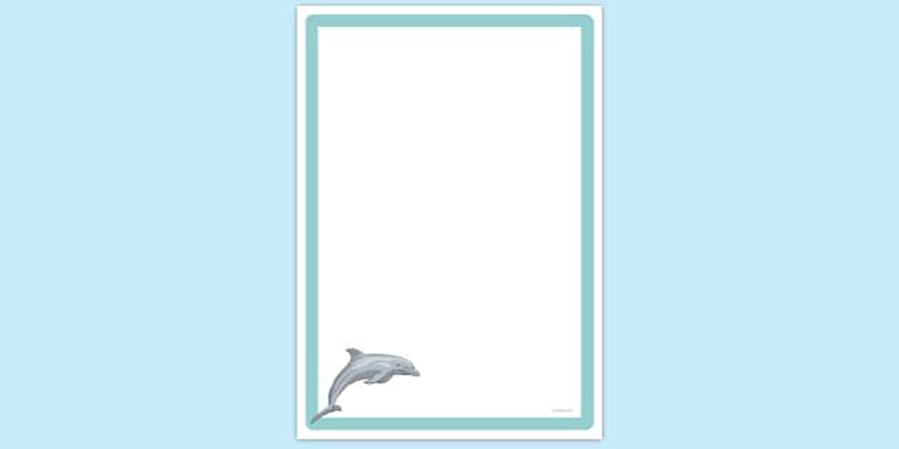 Simple Blank Dolphin Page Border | Twinkl Page Borders