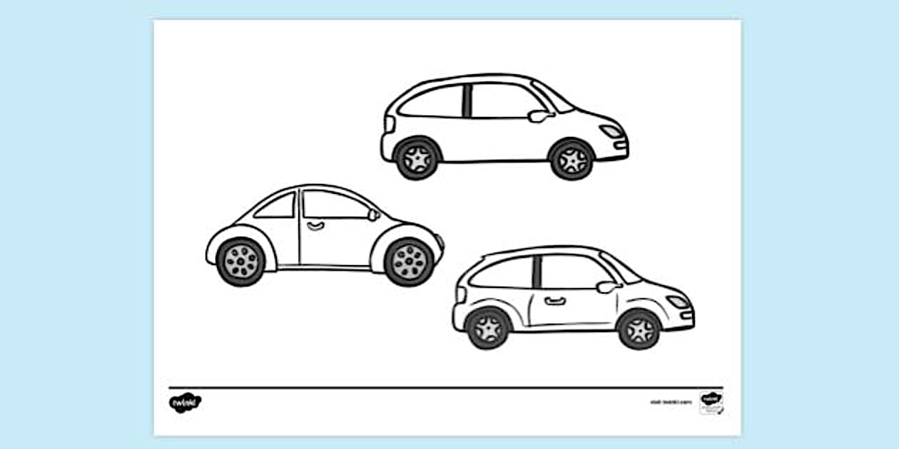 Cars Colouring Page to Print (teacher made) - Twinkl