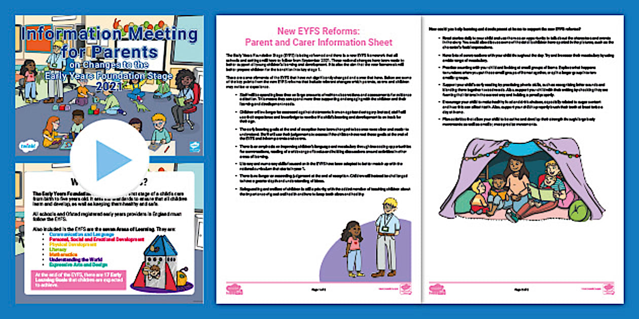 EYFS Reforms: Parents Meeting PowerPoint and Information Pack