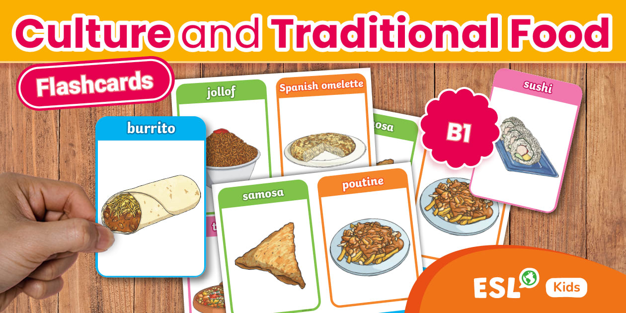 ESL Culture & Traditional Food Flashcards for Kids