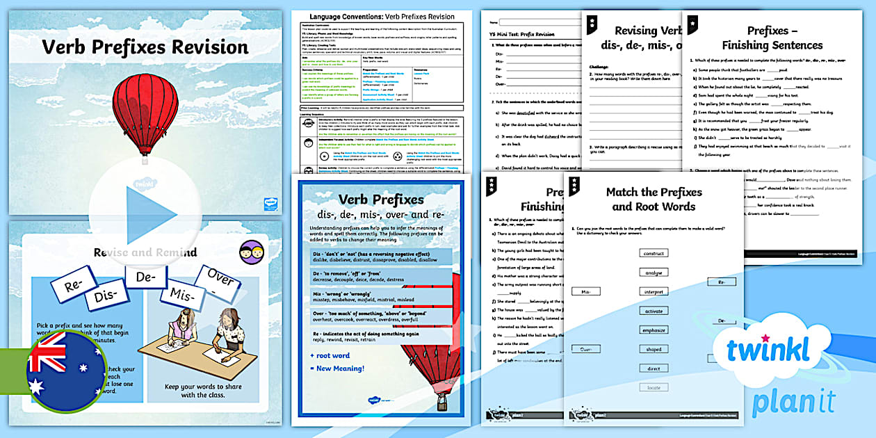 Year 5 Language Conventions Verb Prefixes Revision Lesson