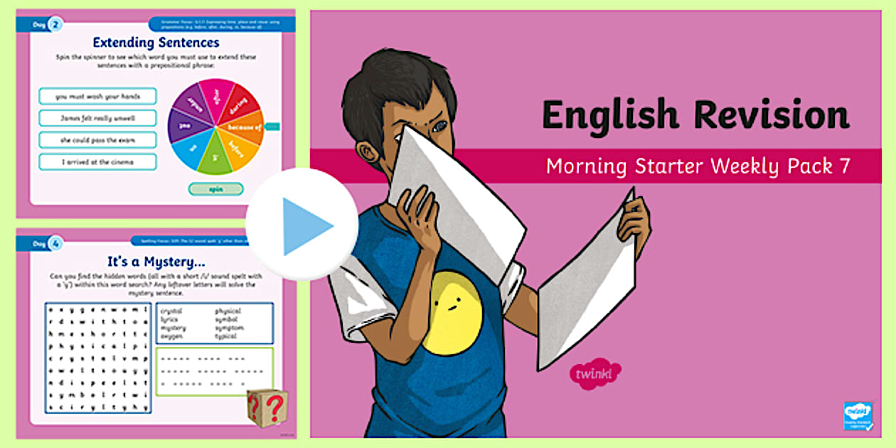 SATs Survival: Year 6 English Revision Morning Starter Weekly ...