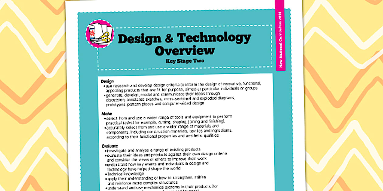 2014 National Curriculum KS2 Design and Technology Overview - KS2 plan