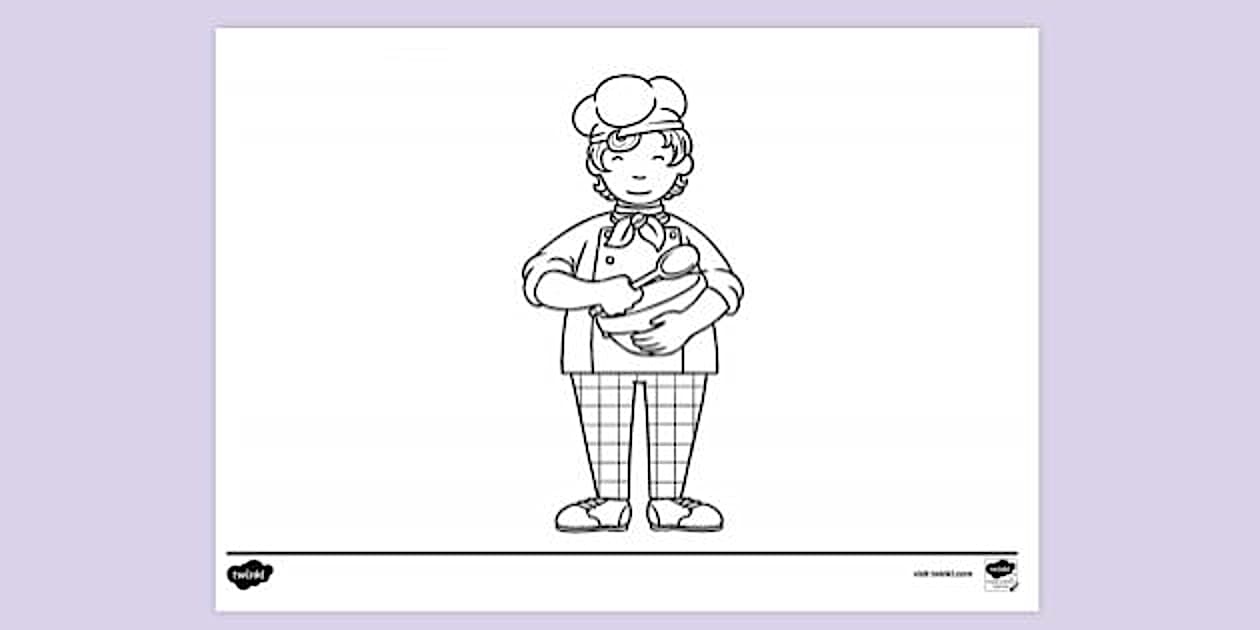 Chef Colouring Sheet | Colouring Pages (teacher made)
