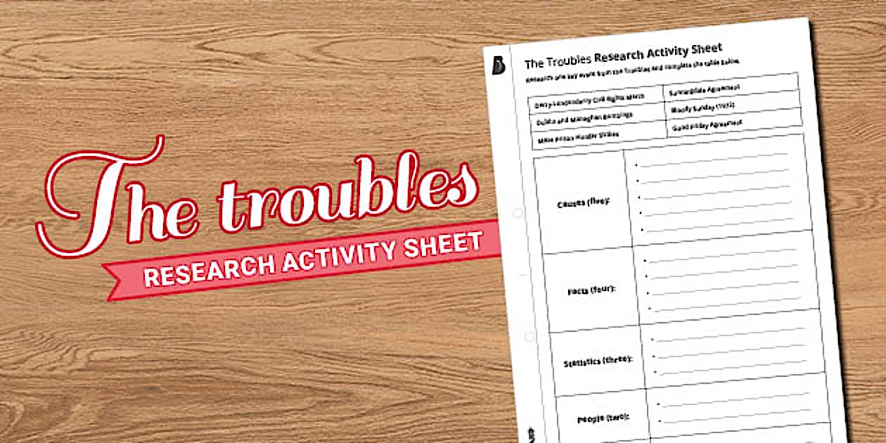 The Troubles Research Worksheet