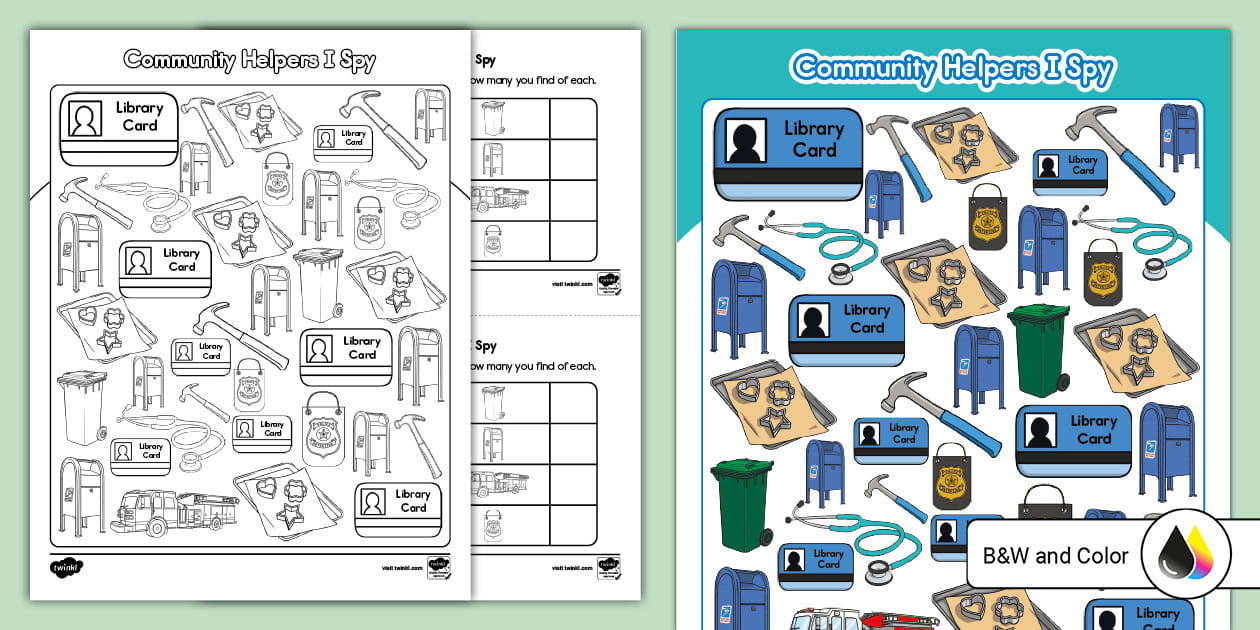 Community Helpers I Spy Activity (teacher made) - Twinkl