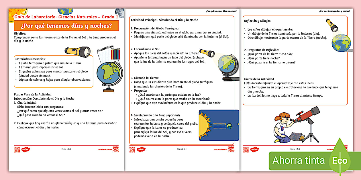 Guía para el aula - el día y la noche 1° - Twinkl Colombia