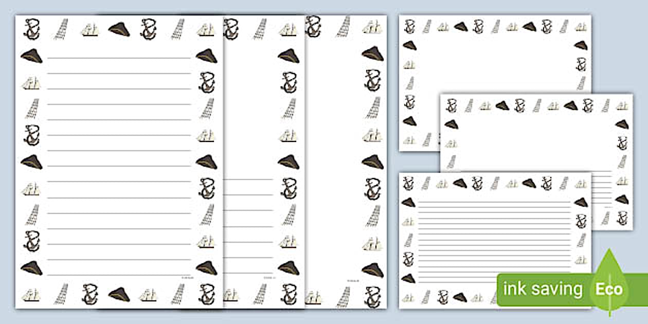 Editable KS2 Sea Shanty Page Borders (teacher made)