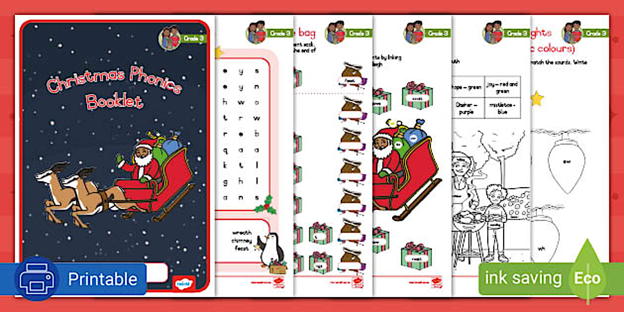 Grade 3: Phonics: Christmas Activity Booklet - Twinkl