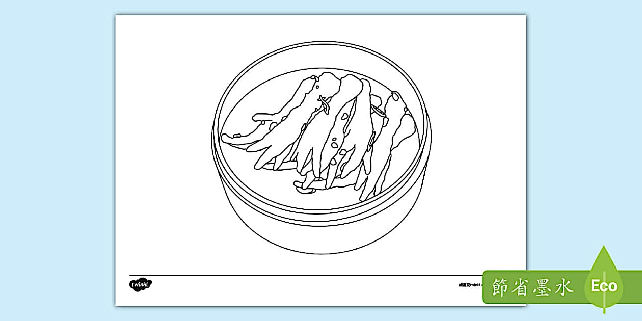 Hong Kong Dim Sum Chicken Feet Colouring Sheet - Twinkl