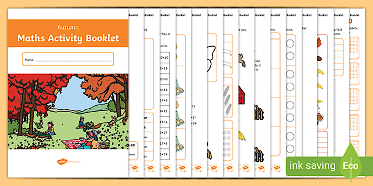 NSW Year 2 Autumn-Themed Math Activity Booklet - Twinkl