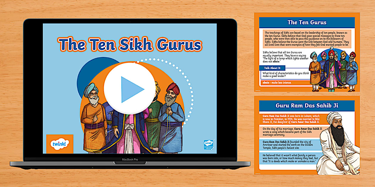 10 Sikh Gurus Intermediate PowerPoint (teacher made)