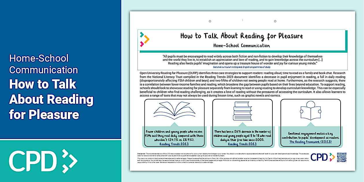 How to Talk About Reading for Pleasure: Home-School Communication