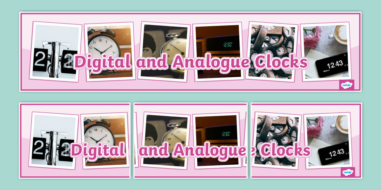 👉 Digital and Analogue Clocks Photo Display Banner