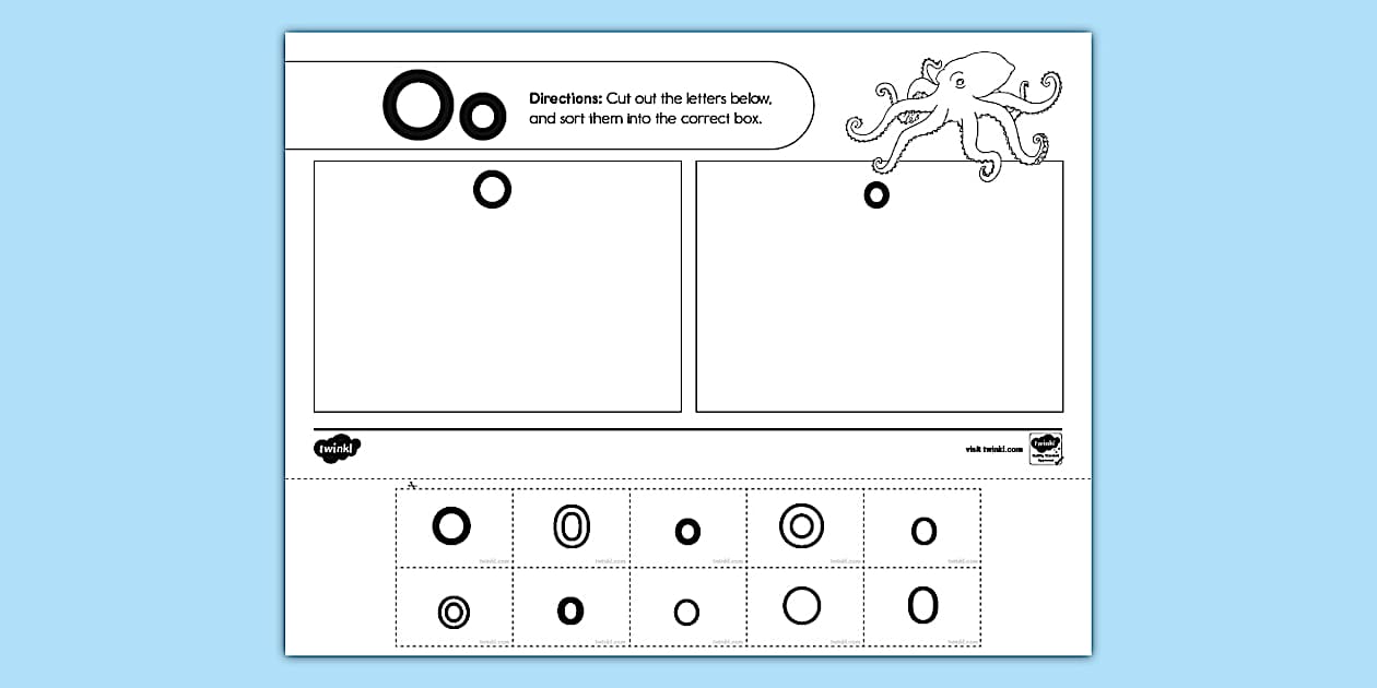 Uppercase and Lowercase Letter O Sort for PreK-K - Twinkl