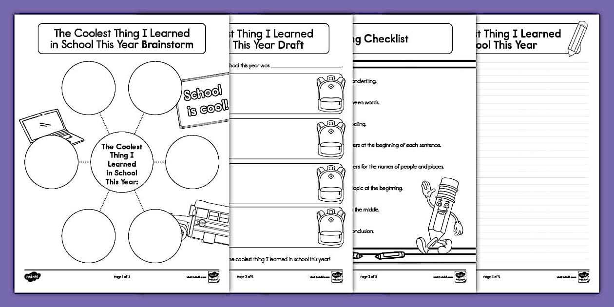 First Grade The Coolest Thing I Learned Writing Prompt