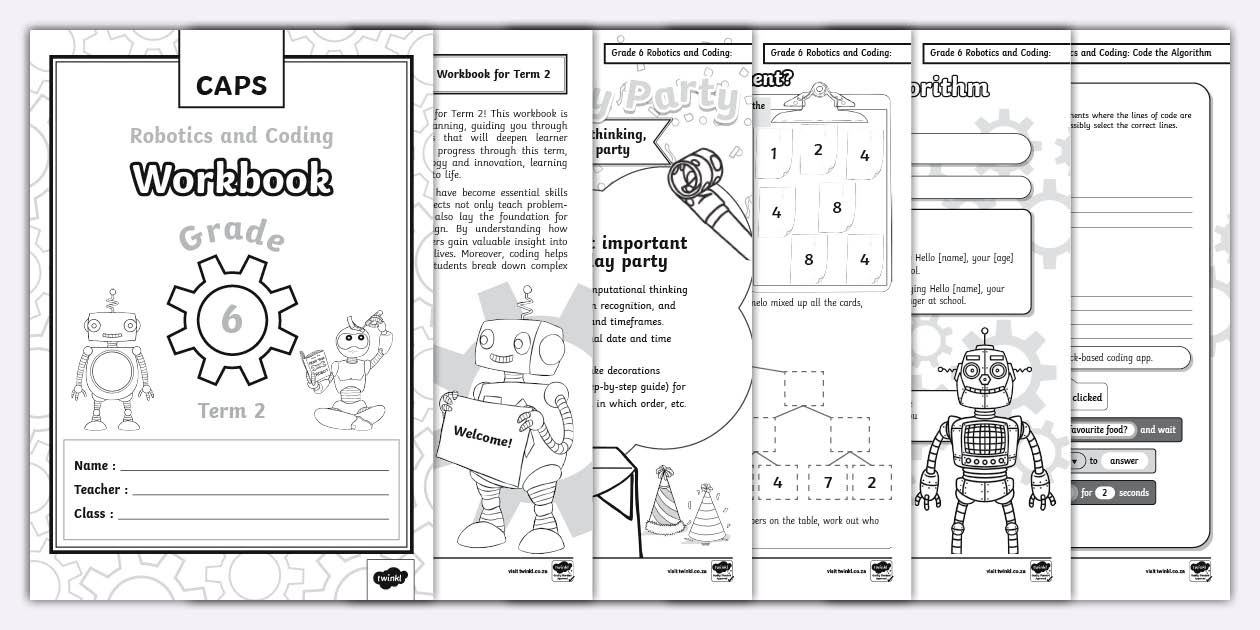 Robotics and Coding Grade 6 Term 2 CAPS Workbook - Twinkl