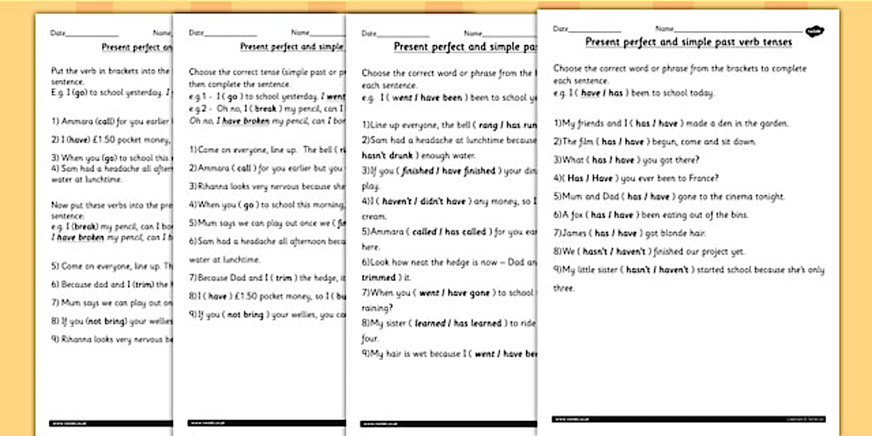 Present Perfect vs Past Simple Exercises | Speaking Activity