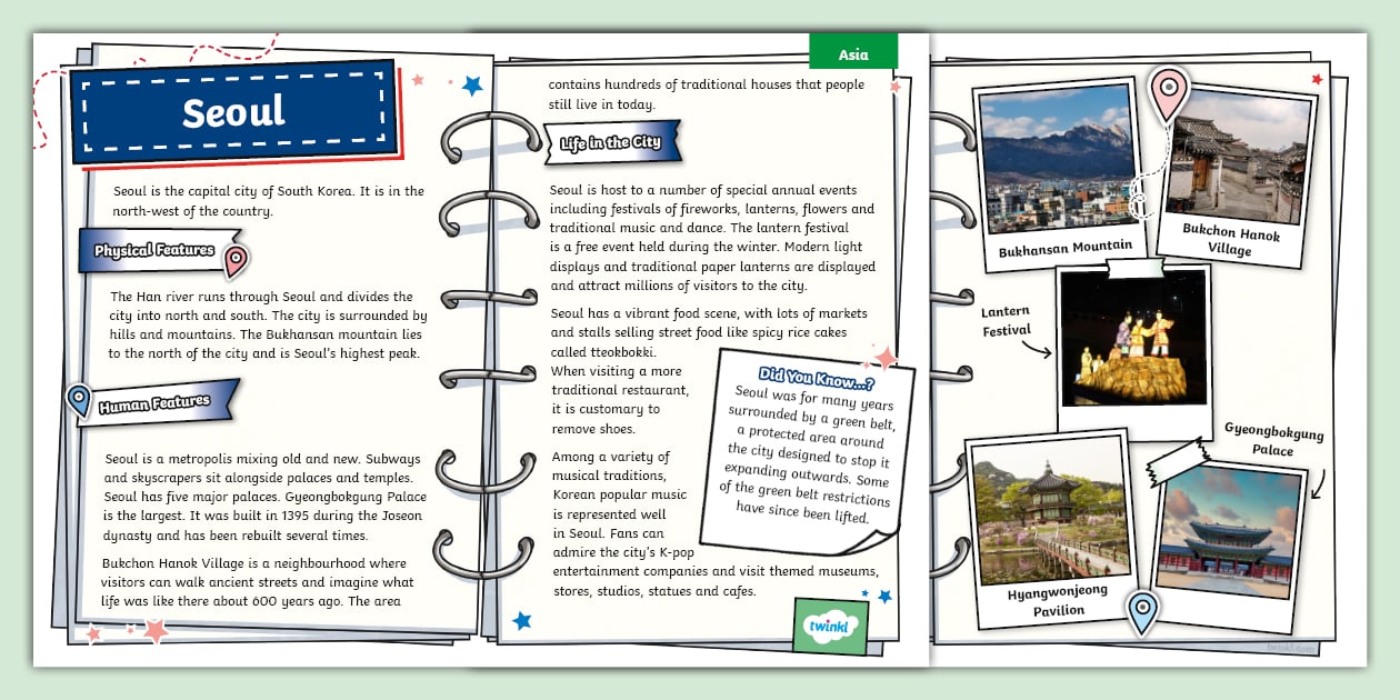 KS2 Seoul Fact File - Twinkl - Geography