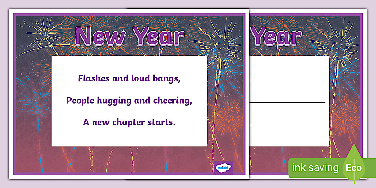 New Year Haiku Poetry Template (teacher made) - Twinkl