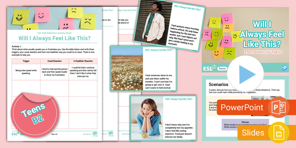 ESL Will I Always Feel like This? Self-Regulation Pack B2