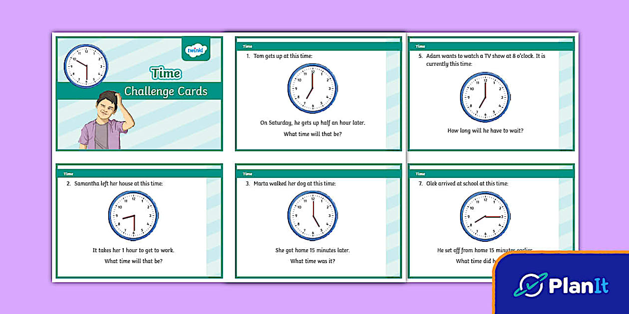 Year 3 Measurement: Time Challenge Cards - Twinkl PlanIt Aus