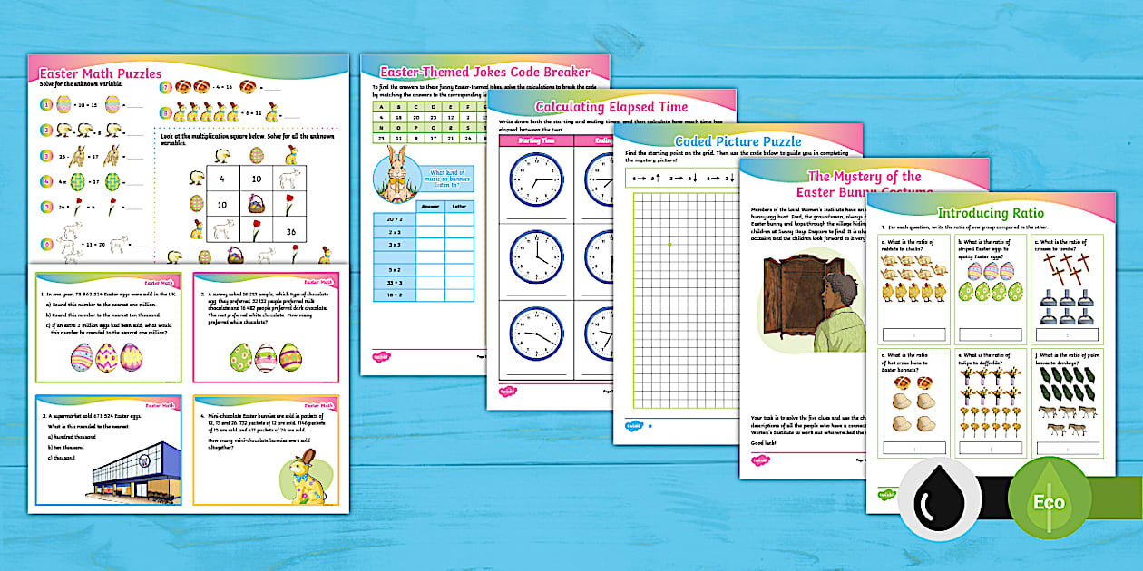 Easter-Themed Junior Math Activity Pack (Teacher-Made)
