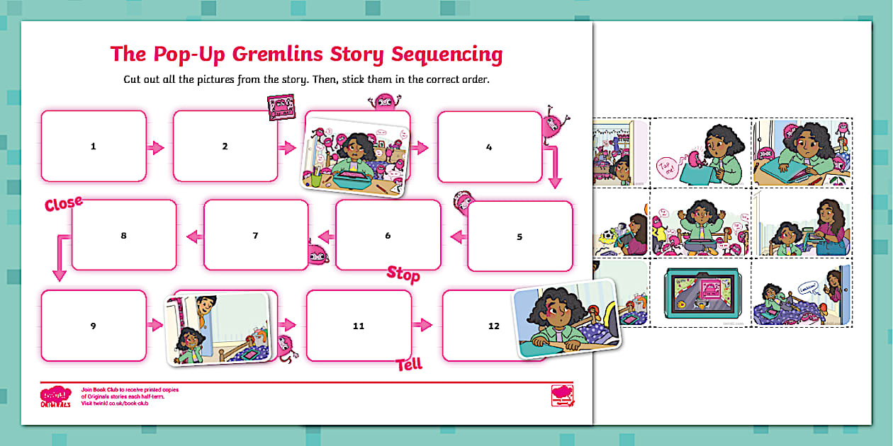 The Pop-Up Gremlins Story Sequencing Activity (teacher made)