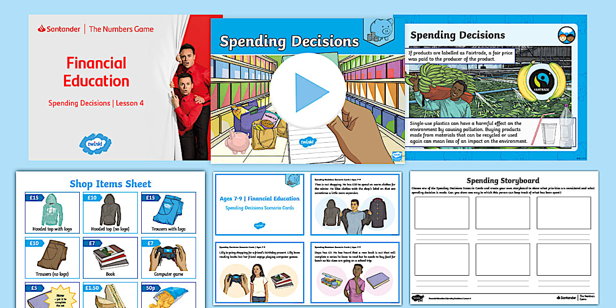 Financial Education Lesson 4: Spending Decisions Lesson Pack – Ages 7-9