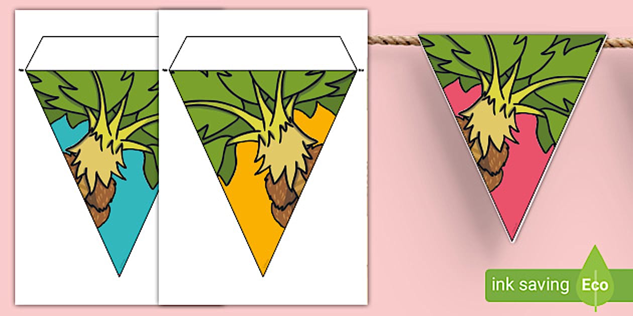 Coconut Tree Theme Display Bunting - Primary Resources